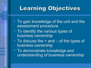 Business Ownership | PPT