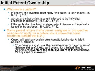 Patent Ownership And Assignment | PPT | Law