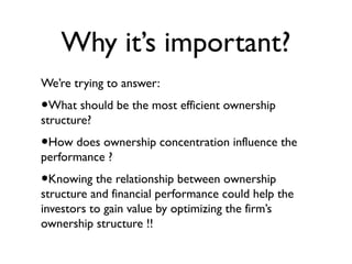 Ownership & Financial Performance Study | PPT