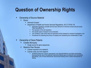 Ownership Rights Patents For Derivatives Of The Human Body | PPT