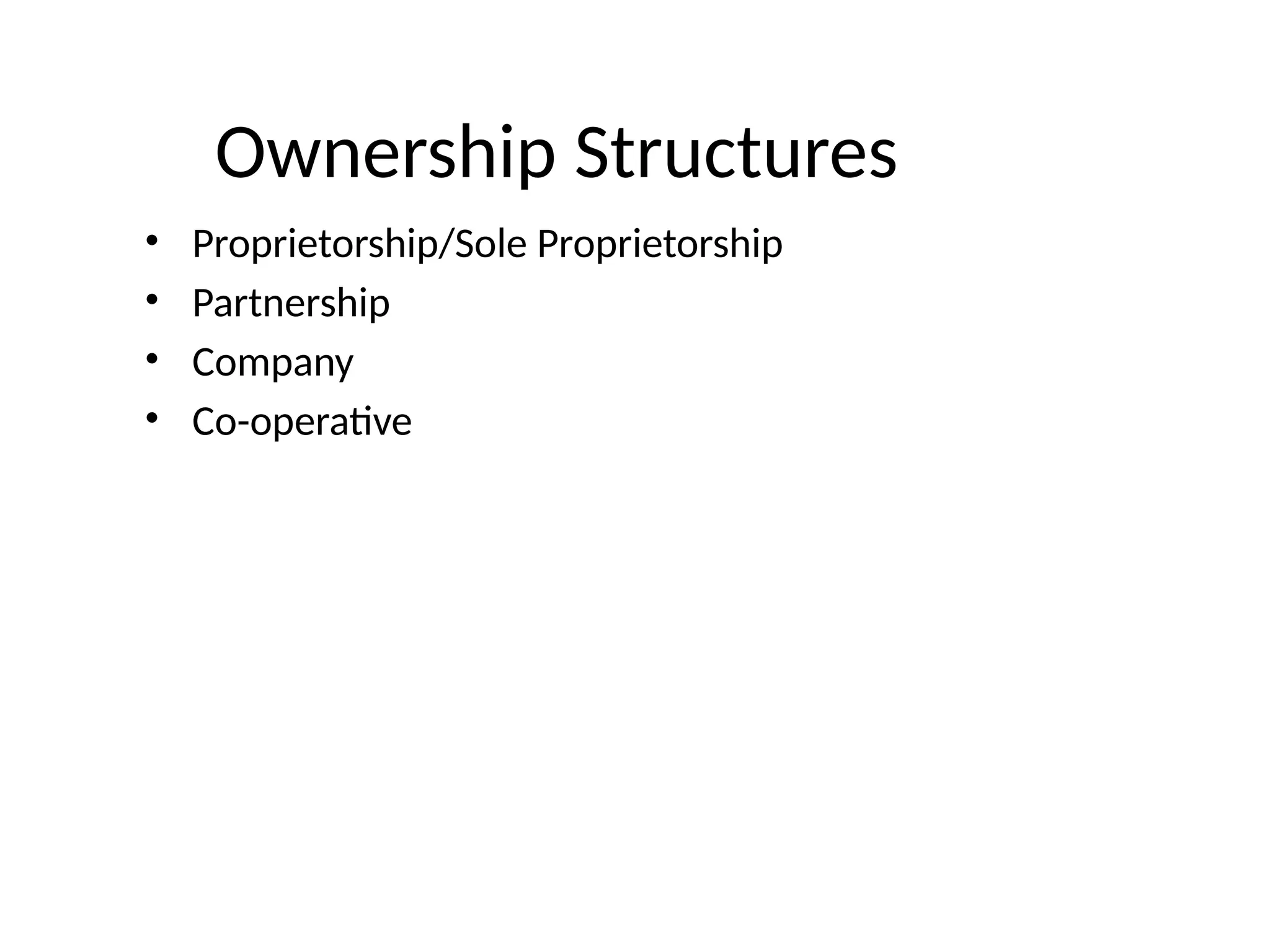 Ownership Structures in entrepreneurship | PPT