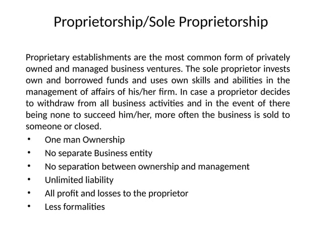 Ownership Structures in entrepreneurship | PPT