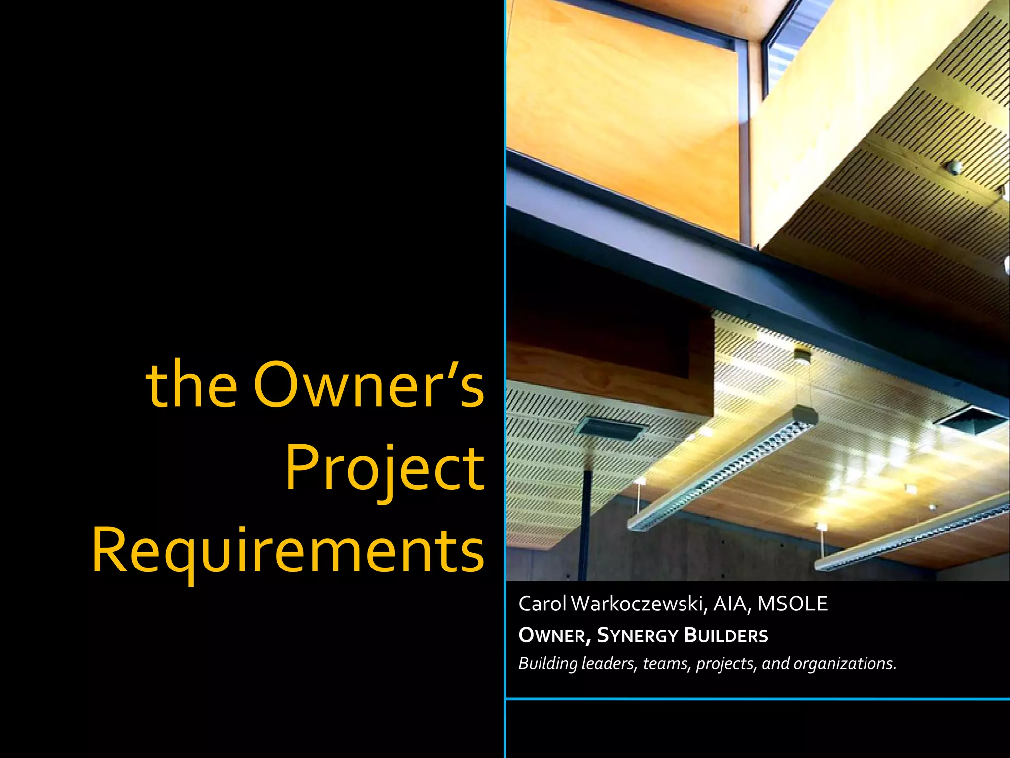 Owners Project Requirements Overview Presentation | PDF | Civil ...