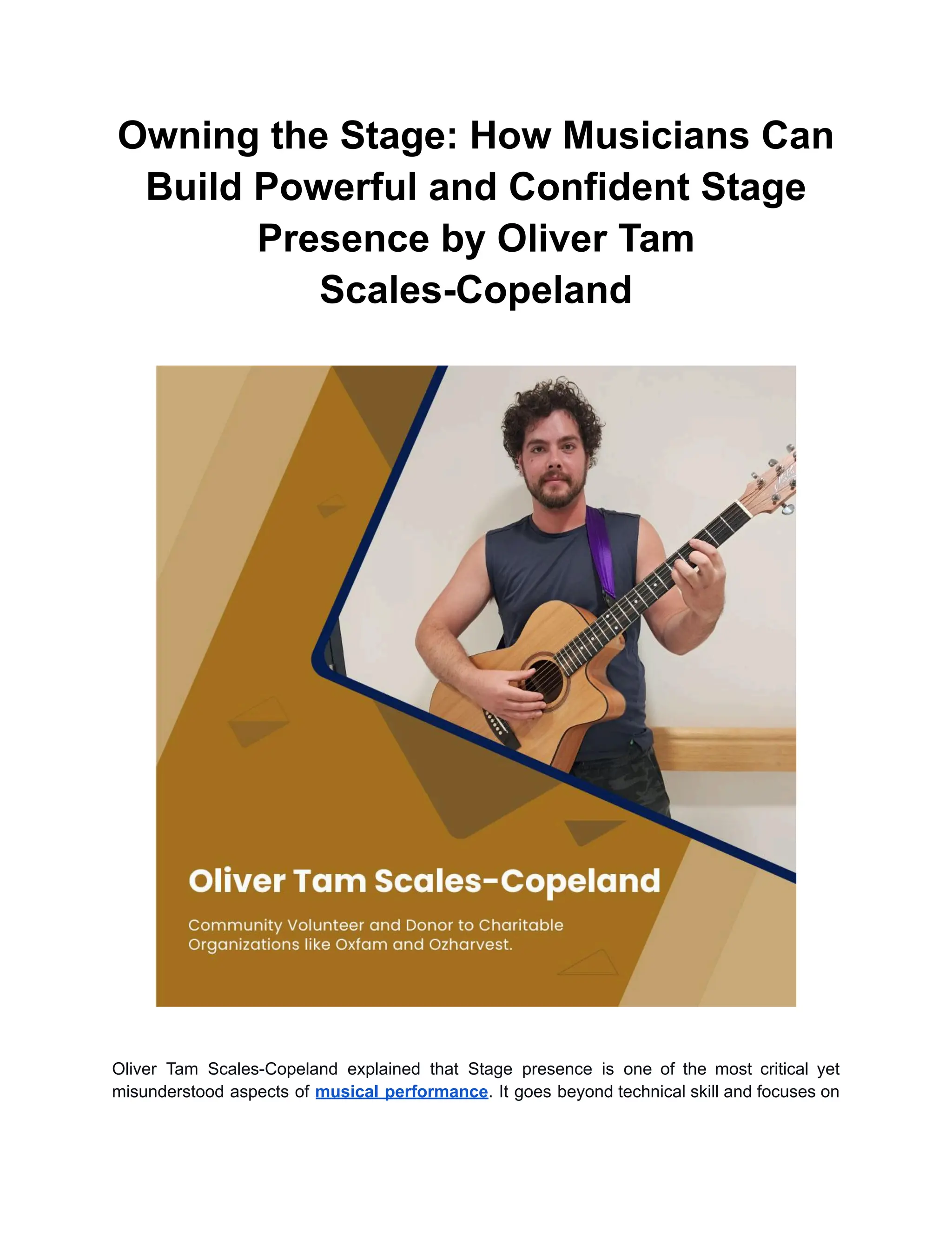 Owning the Stage_ How Musicians Can Build Powerful and Confident Stage ...