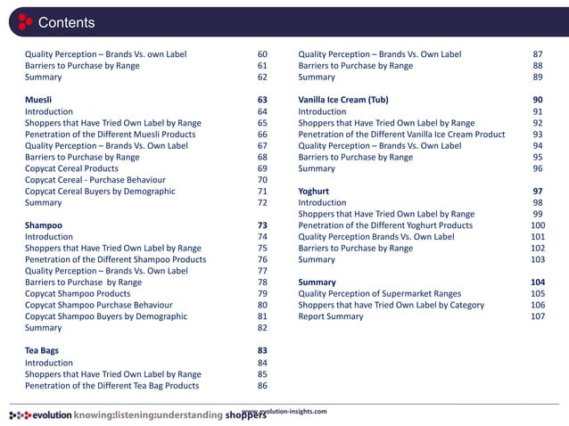 Supermarket Own label Sample Extract | PPT