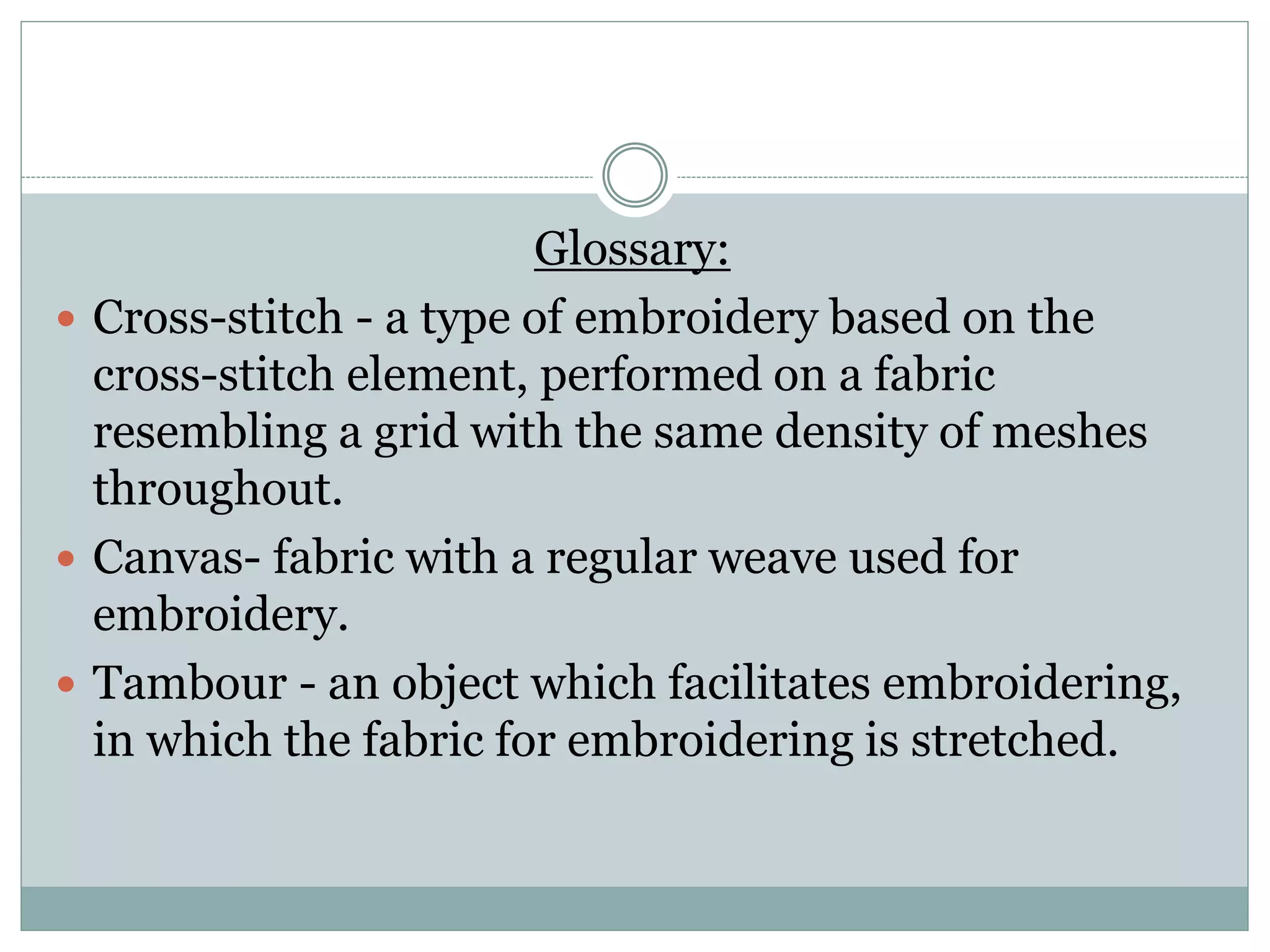 “Own monogram – the art of embroidery” | PPT
