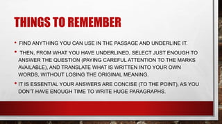 Own words questions | PPTX | Educational Assessment | Education