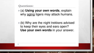 Own words questions | PPTX | Educational Assessment | Education