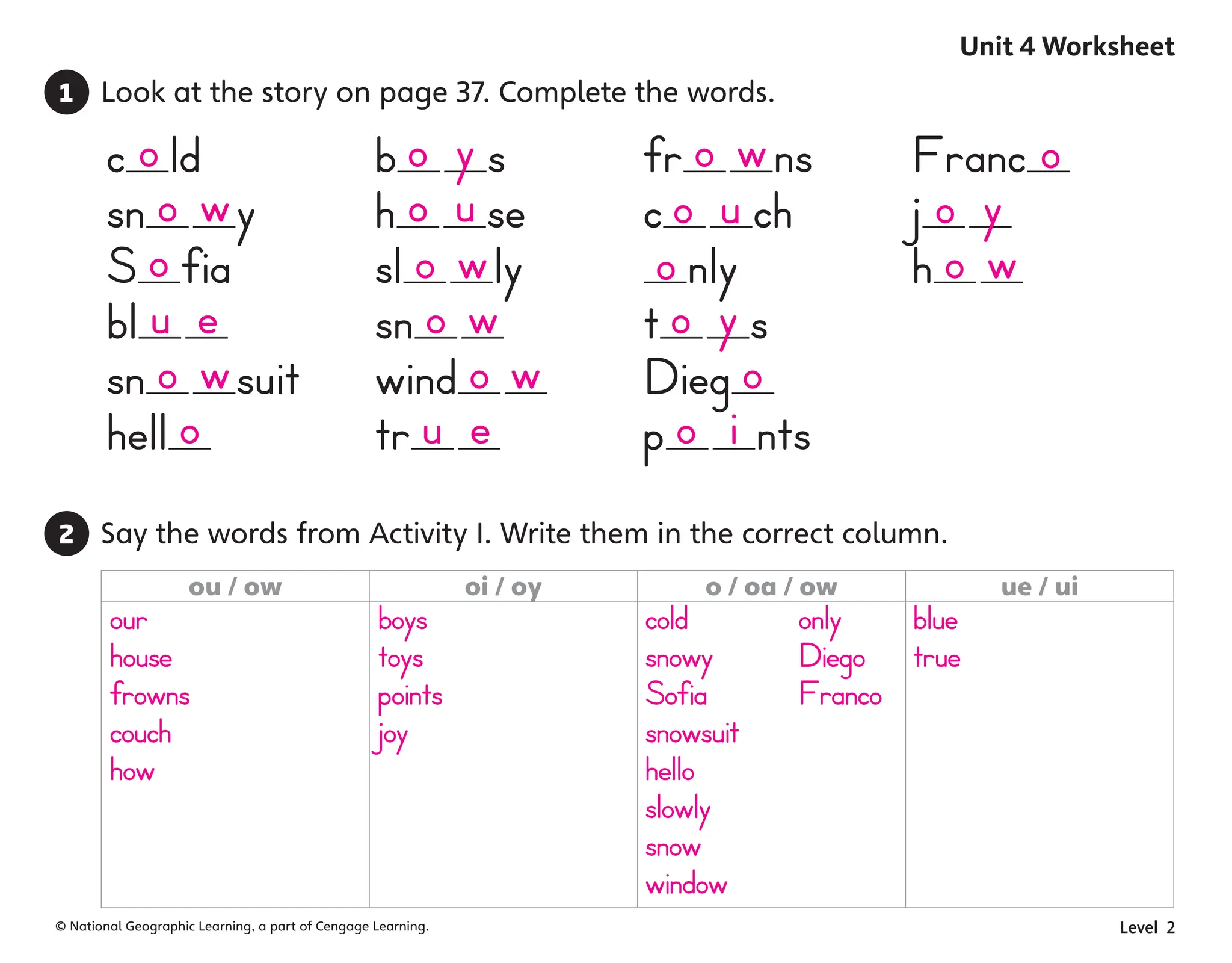 owphonics2_worksheet_answerkey.pdf learn phonics | PPT