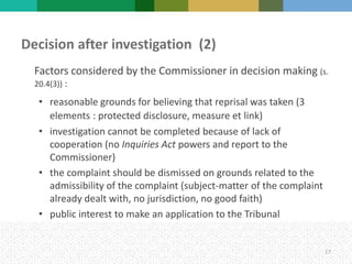 Overview of protection against reprisal regime | PPTX