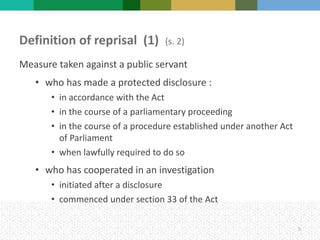 Overview of protection against reprisal regime | PPTX