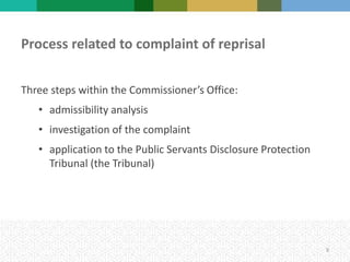 Overview of protection against reprisal regime | PPTX