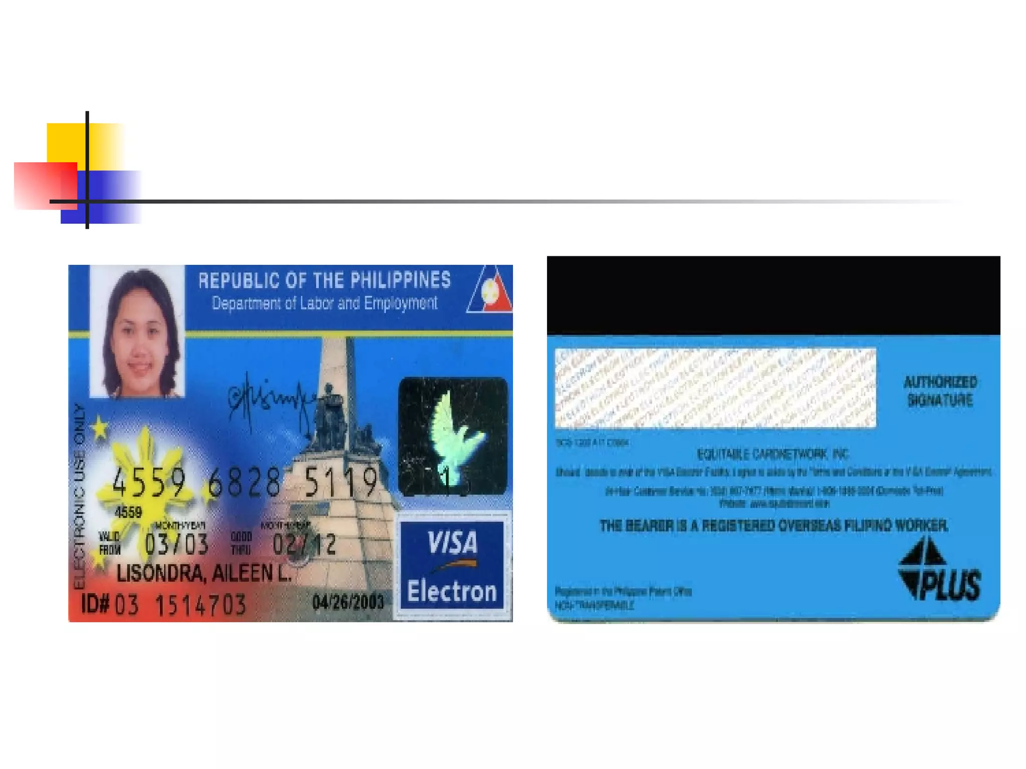 OWWA OFW e-Card | PPT | Credit Cards | Personal Debt