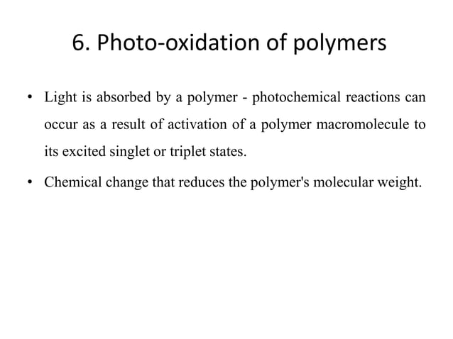 PHOTO-OXIDATION | PPTX | Chemistry | Science