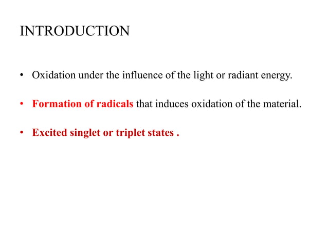 PHOTO-OXIDATION | PPTX | Chemistry | Science