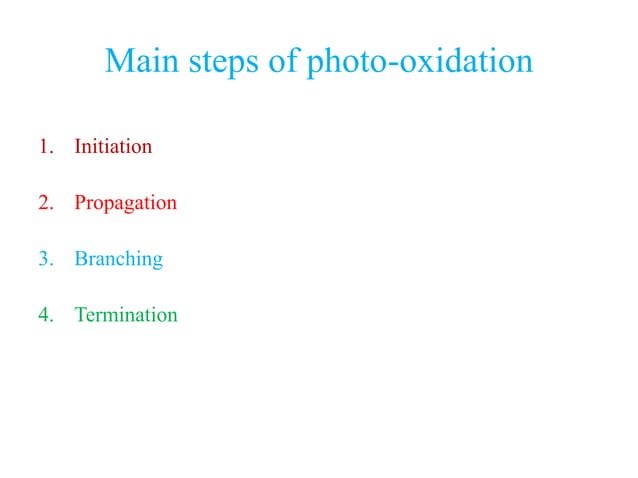 PHOTO-OXIDATION | PPTX | Chemistry | Science