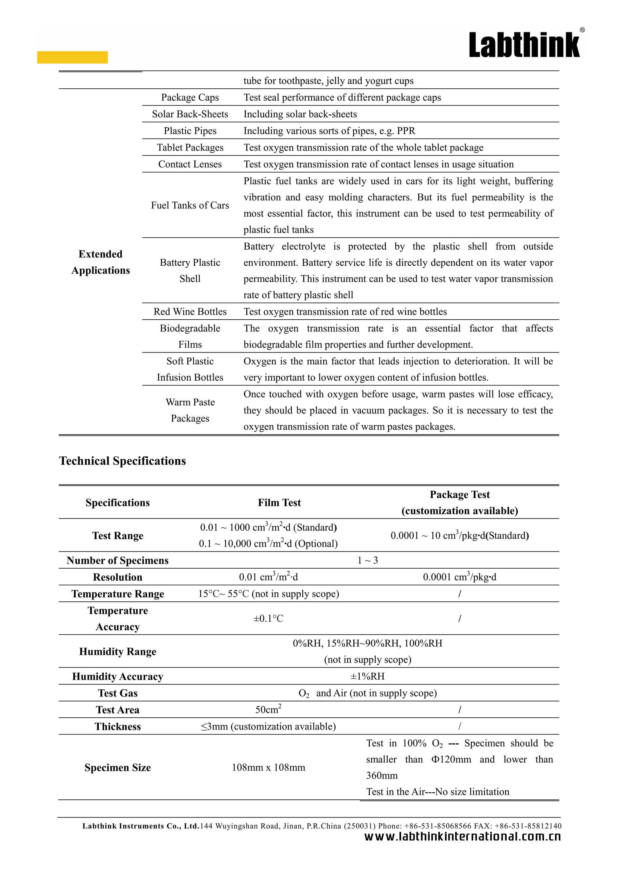 oxygen permeability tester | PDF