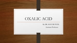 oxalic acid toxicology Forensic Medicine | PPT