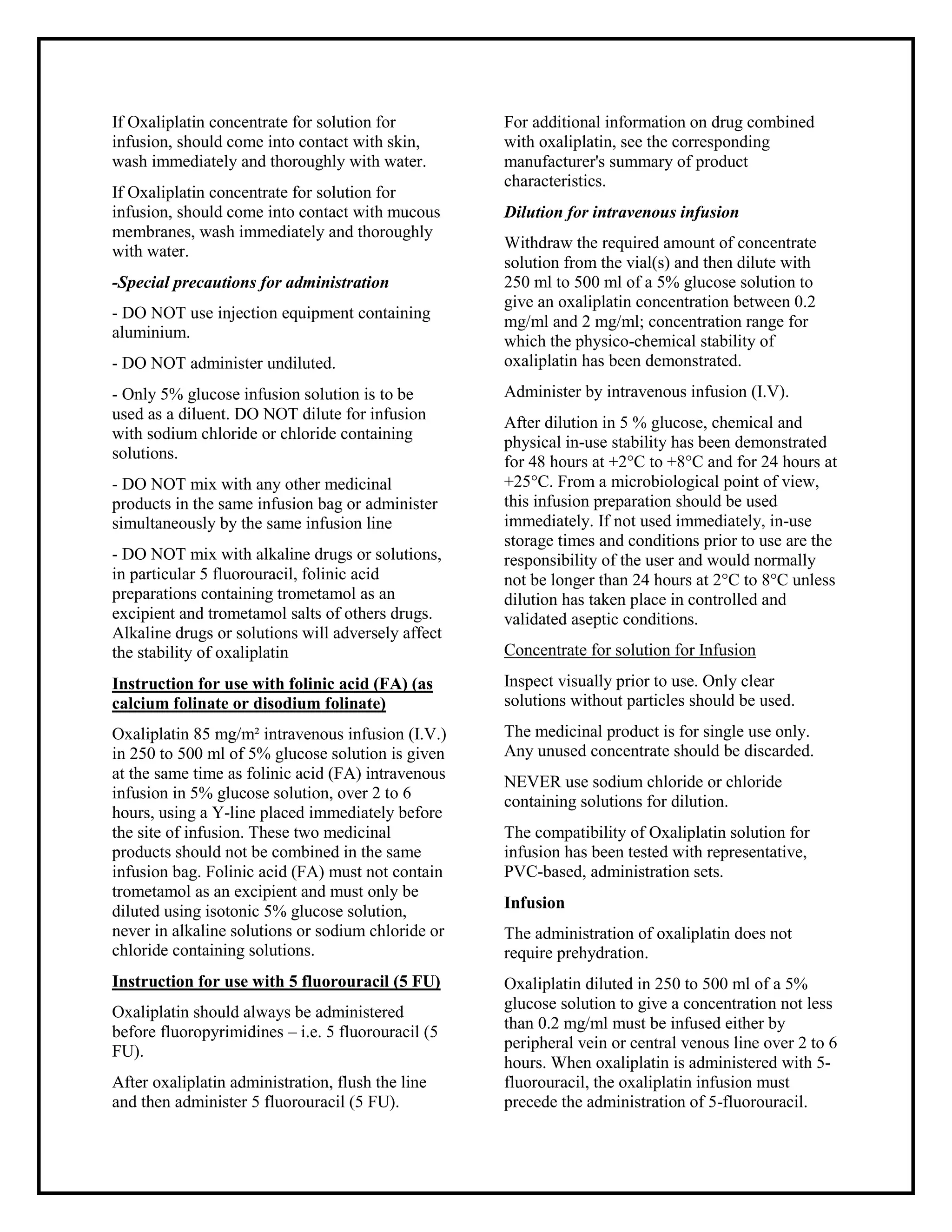 Oxaliplatin 5mgml concentrate for solution for infusion smpc taj ...