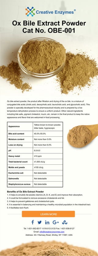 Ox bile extract powder | PDF