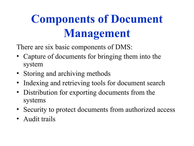 Document Management System (DMS) Features and the usage | PPT