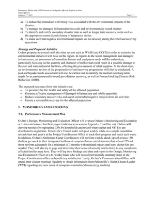 Oxfam petionville shelter & nfi proposal | PDF