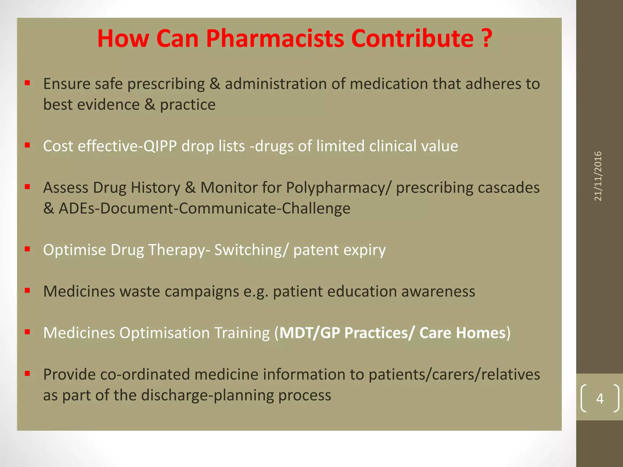 Oxford medicines optimisation presentation | PPTX