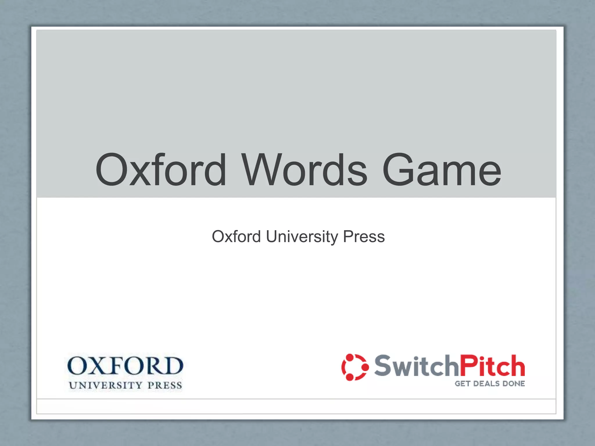 Oxford Word Game Presentation | PPTX