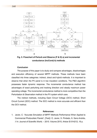 Methods of Widely-Adopted Maximum Power Point Tracking Control for ...