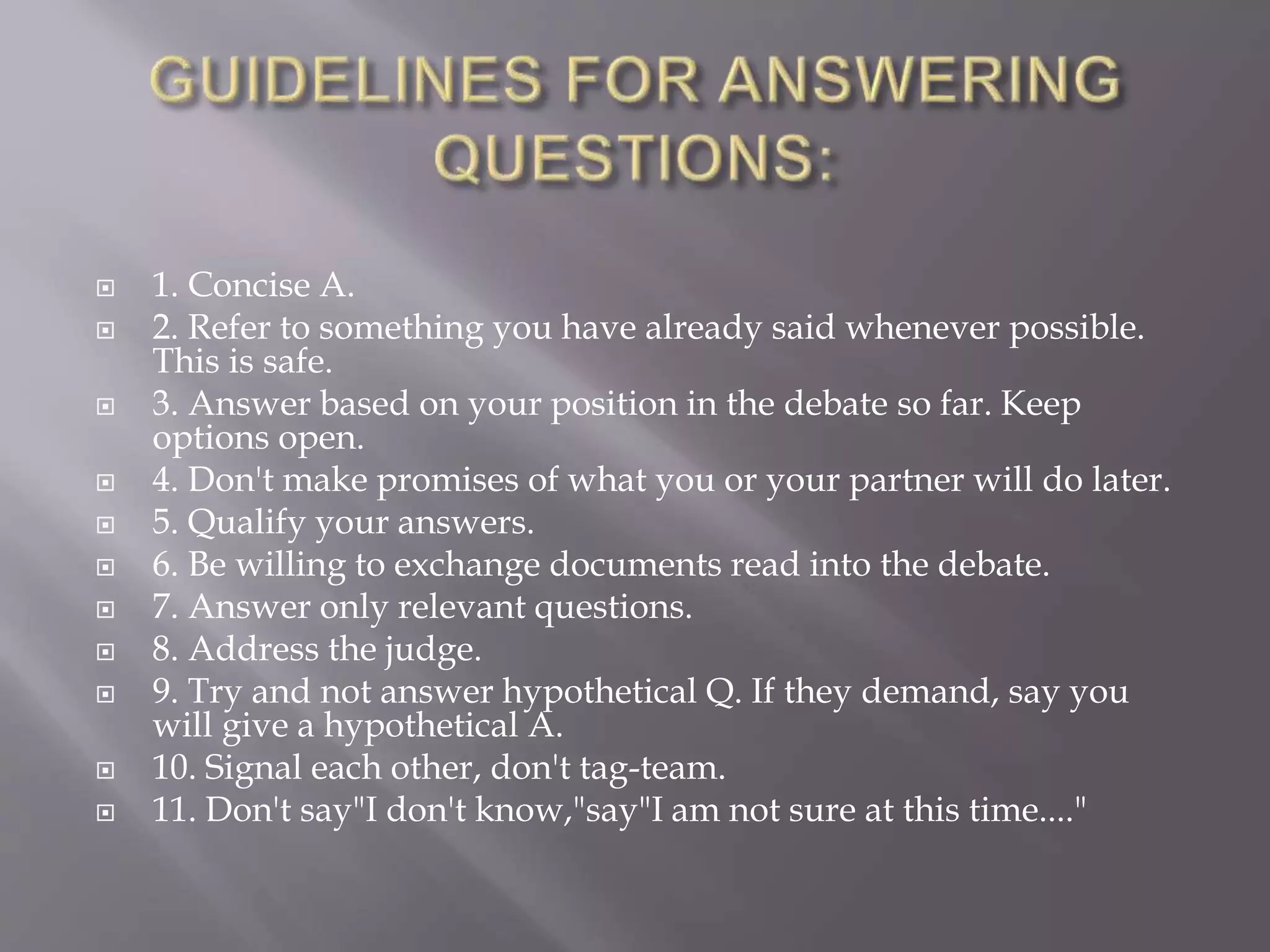 Oxford – Oregon Debate (How to's and tips) | PPTX