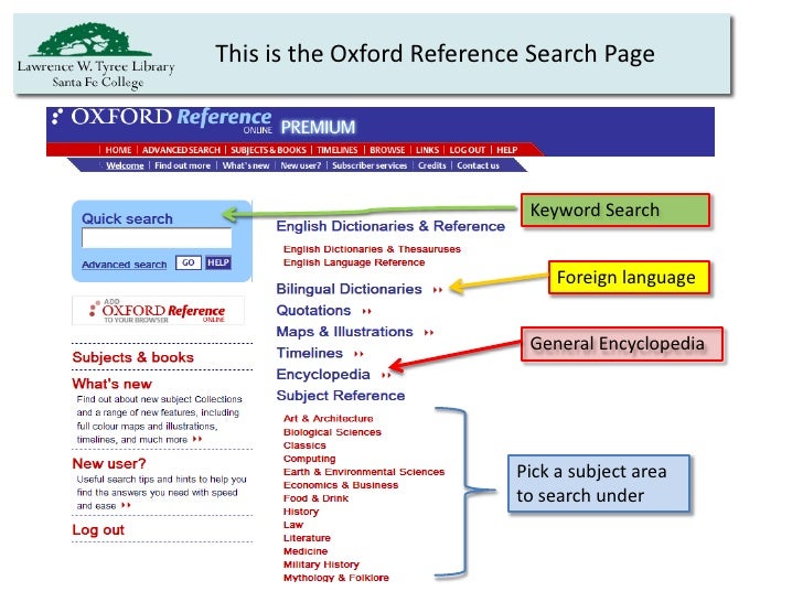 Oxford Reference Premium Online Tutorial
