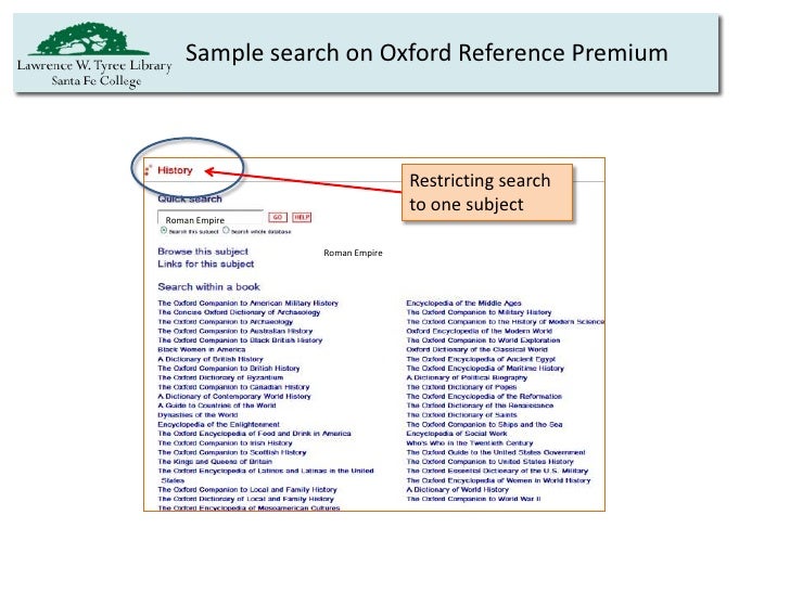 Oxford Reference Premium Online Tutorial