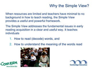 Concern Worldwide: the simple view of reading | PPTX
