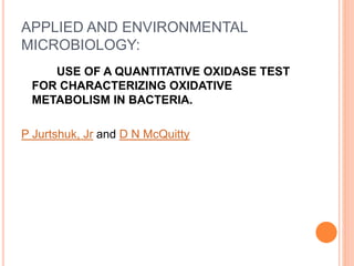 Oxidase test | PPTX