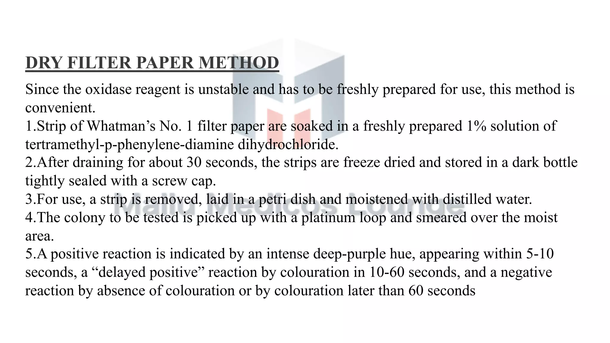 Oxidase Test Microbiology | PDF