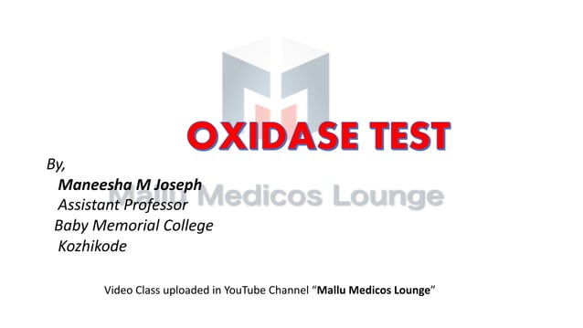 Oxidase Test Microbiology | PDF | Chemistry | Science