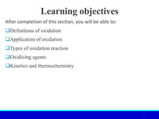 Oxidation process, Unit processes of Chemical engineering | PDF ...
