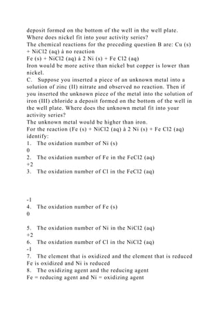 Oxidation-Reduction Activity SeriesPeter Jeschofnig, Ph.D..docx