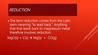 Oxidation reduction reaction | PPTX