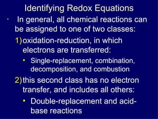 Oxidation reduction reactions | PPT