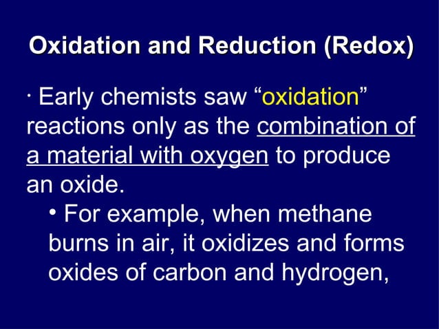 Oxidation reduction reactions | PPT