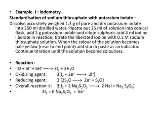 Oxidation reduction titration | PPTX