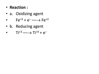 Oxidation reduction titration | PPTX