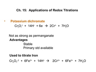 Oxidation reduction titrations | PPT