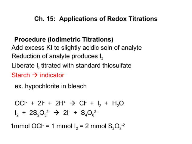 Oxidation reduction titrations | PPT