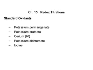 Oxidation reduction titrations | PPT