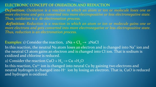 Oxidation and reduction | PPTX
