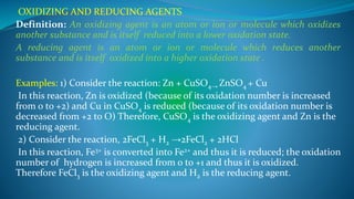Oxidation and reduction | PPTX