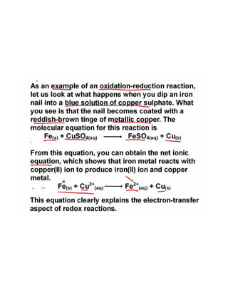 Oxidation and reduction reactions | PDF