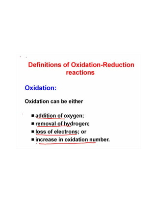 Oxidation and reduction reactions | PDF